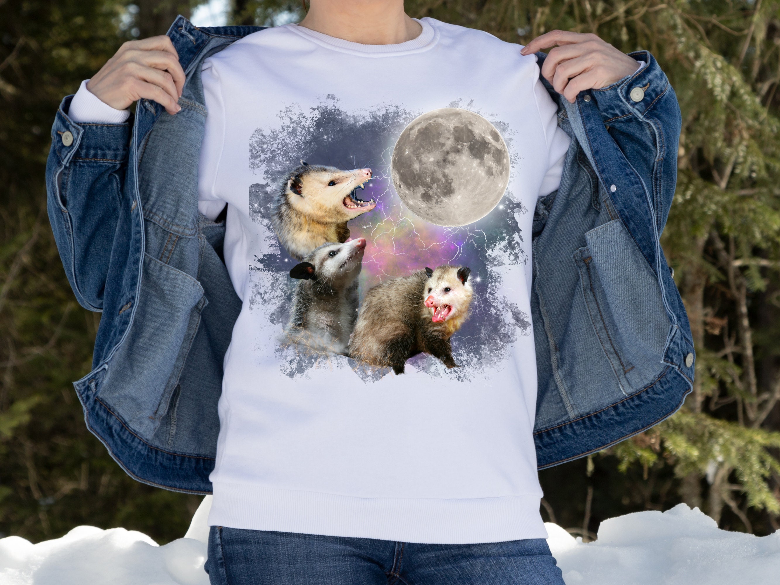 Possums Howling at Moon Sweatshirt Comfort Color Possum Shirt Opossum ...