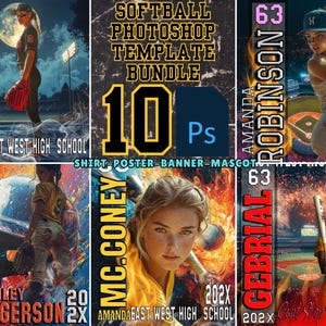 Photoshop Poster Softball Templates PSD, Senior Night Softball Banner ...