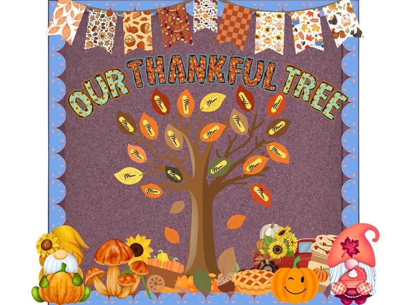 Printable Thanksgiving Thankful Tree PDF: Thanksgiving Bulletin Board ...