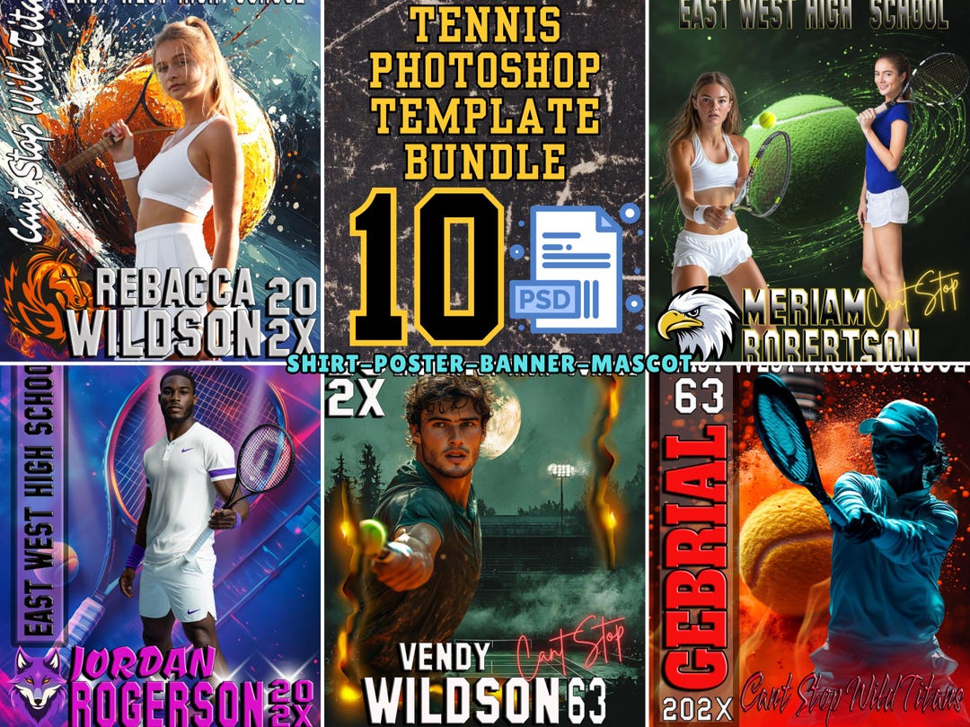 Photoshop Poster Tennis Template Player PSD, Photoshop Templates Sports ...