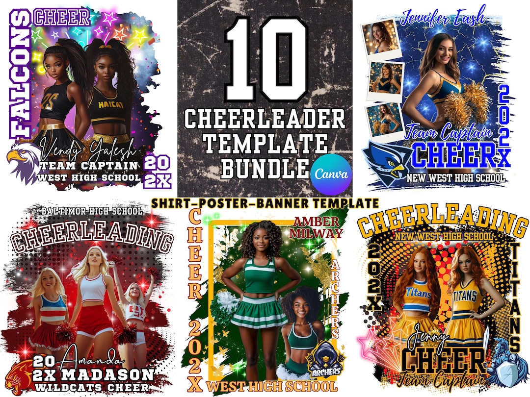 Cheerleading Poster Template: Editable Cheer Shirt Design (canva) - Etsy