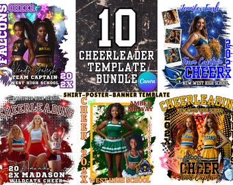 Cheerleading Editable Canva Template,change Text,forshirts, Banners ...