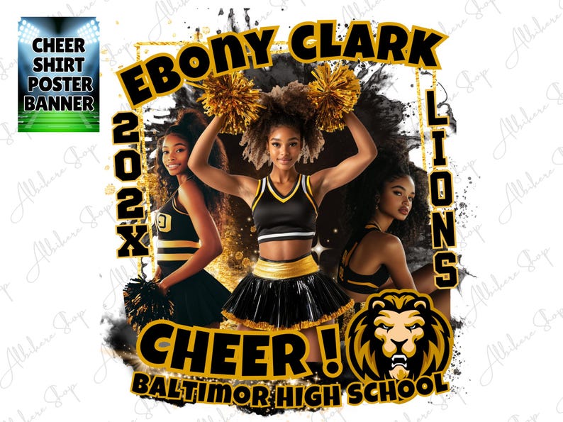 Cheerleader Poster Canva Template: Custom Senior Sports Design - Etsy