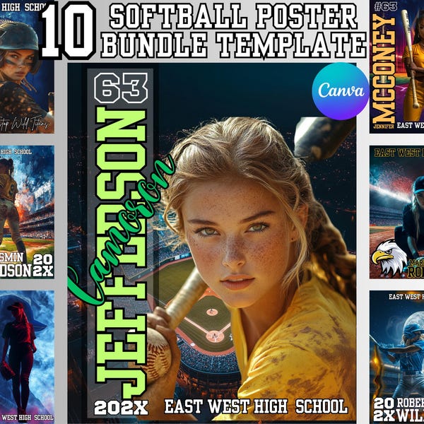 Softball Poster - Etsy
