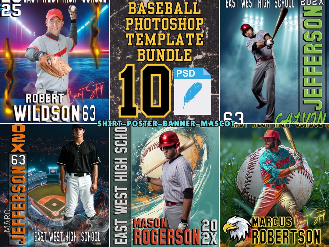 Photoshop Poster Baseball Templates PSD, Sports Photography Templates ...