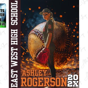 Editable Softball Poster Template: Custom Senior Team Design (canva) - Etsy