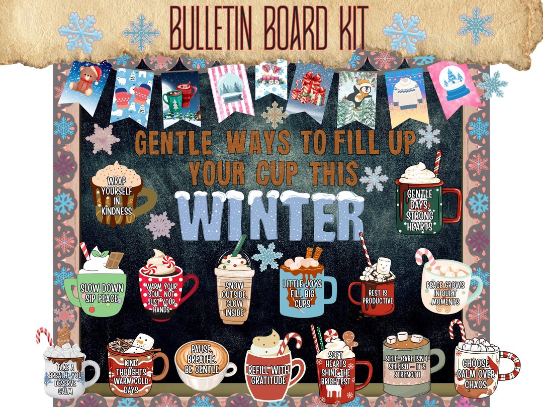 Mental Health Winter Bulletin Board Kit Classroom Decor: December Class ...