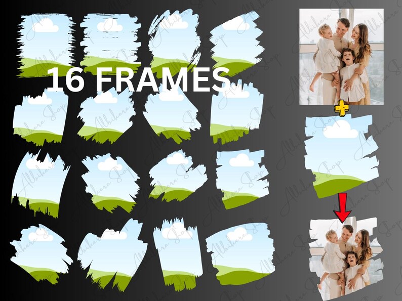 Canva Frame Bleach Effect Photo Template: Distressed Photo Collage ...