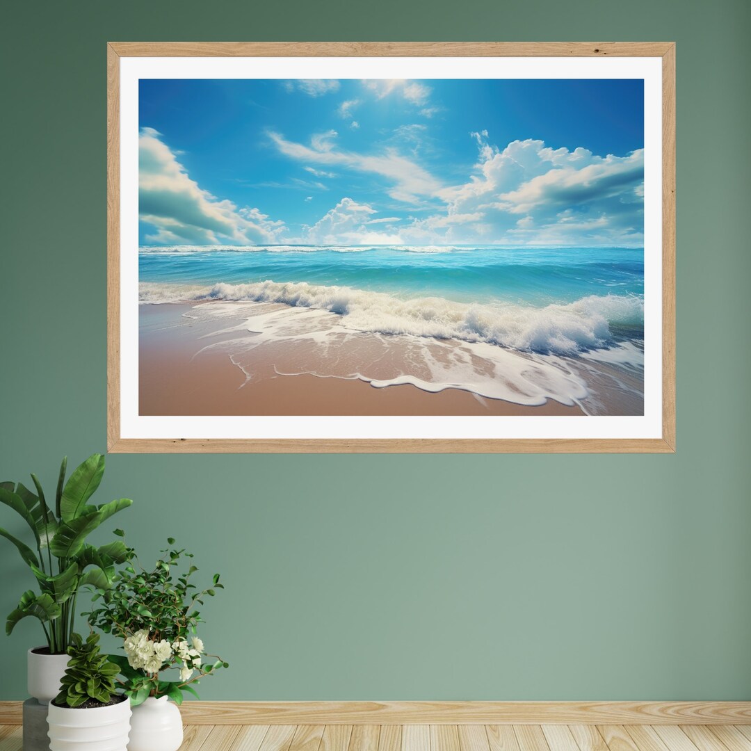 Wall Art Ocean Poster Landscape Photo Style,sea Wave Poster Print ...