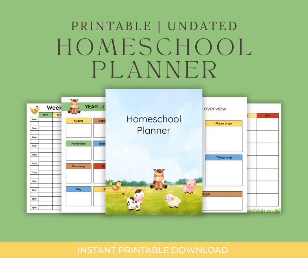 Farm Friends Homeschool Planner: Weekly & Yearly Planning (PDF) - Etsy