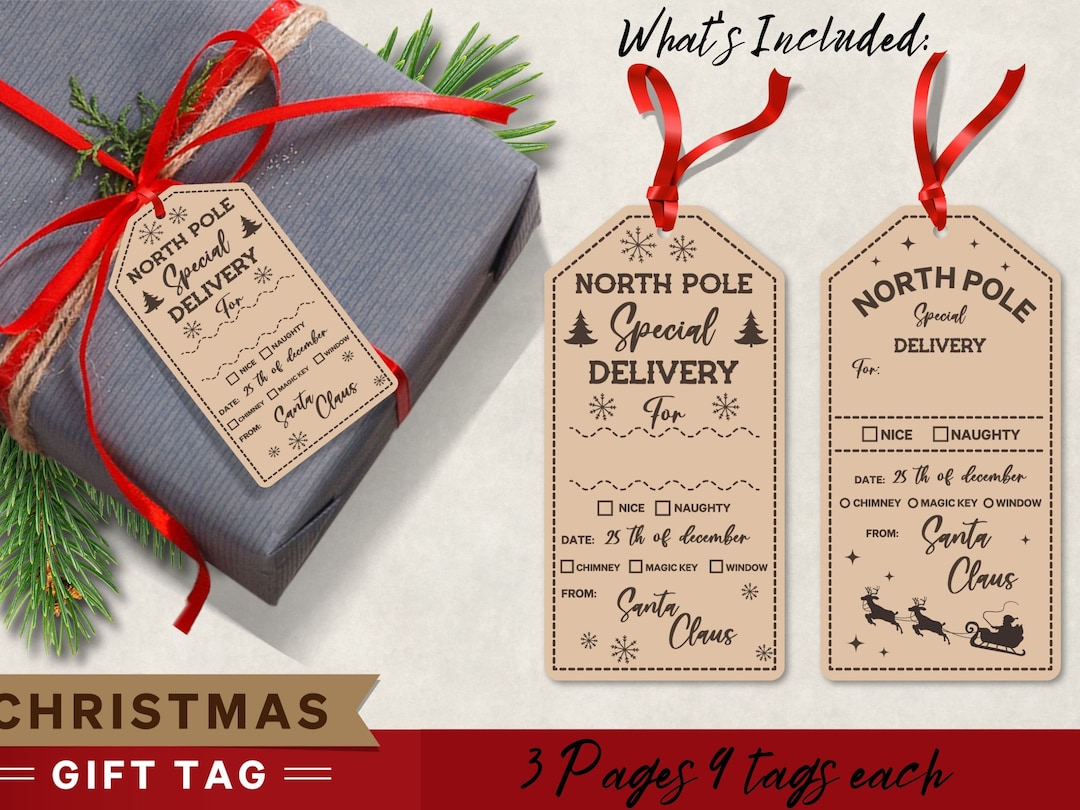 Special Delivery North Pole Gift Tags, Christmas Gift Tags - Etsy