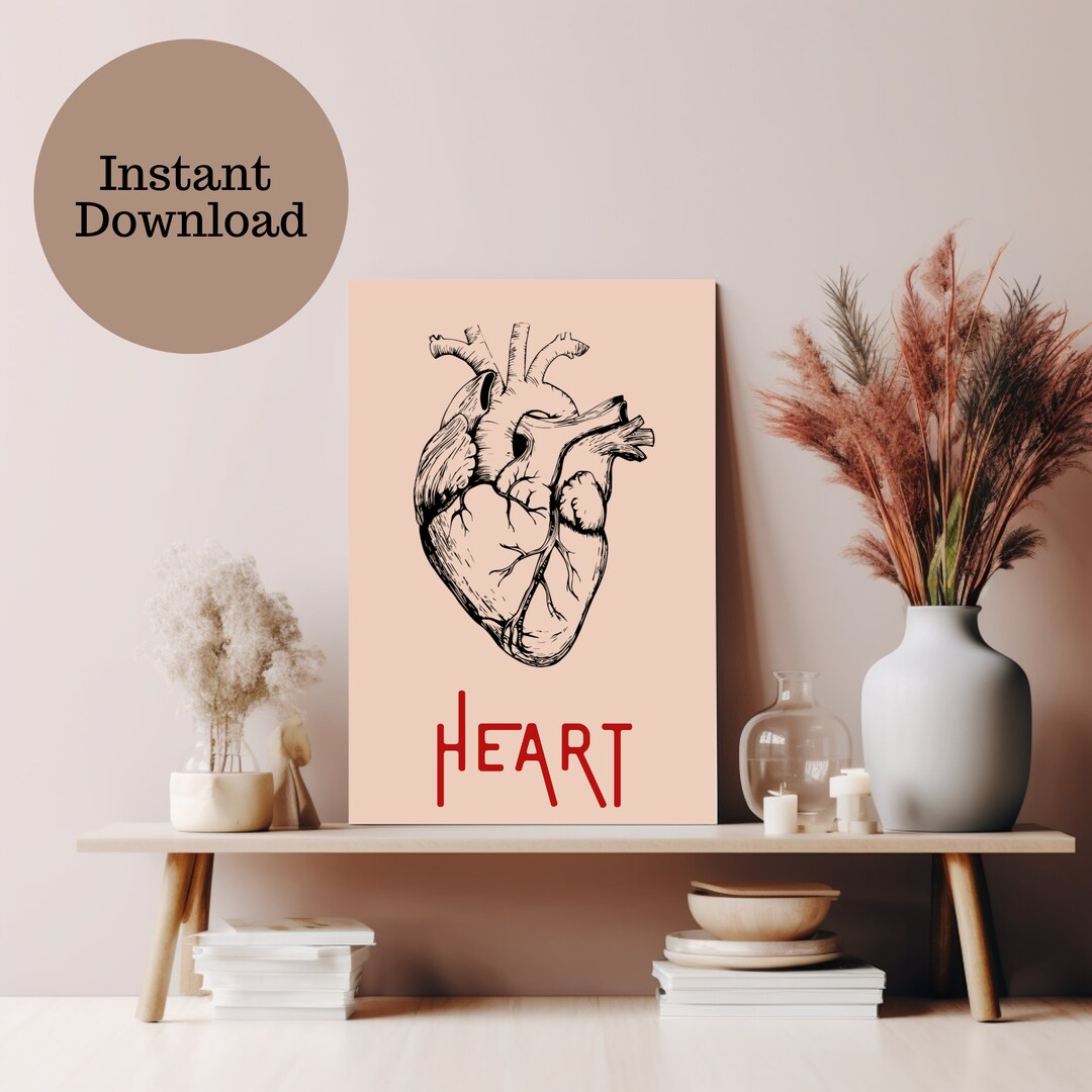 Digital Poster Download Heart Printable Wall Art Gift - Etsy