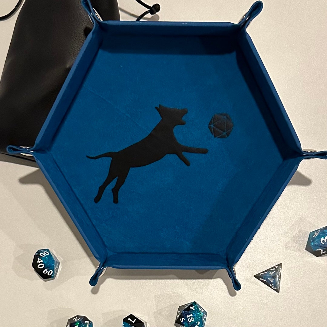 Dog Chasing a D20 Foldable Tray for Jewelry, Trinkets, Key Bowl ...