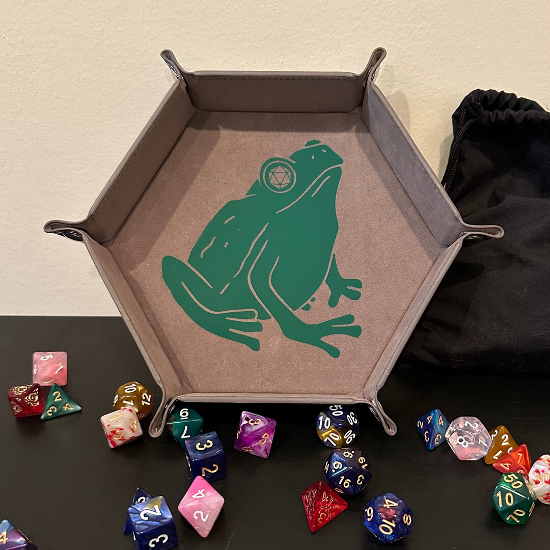 Frog D20 Dice Tray - Collapsible for RPG Tabletop Gaming & Dungeons and ...