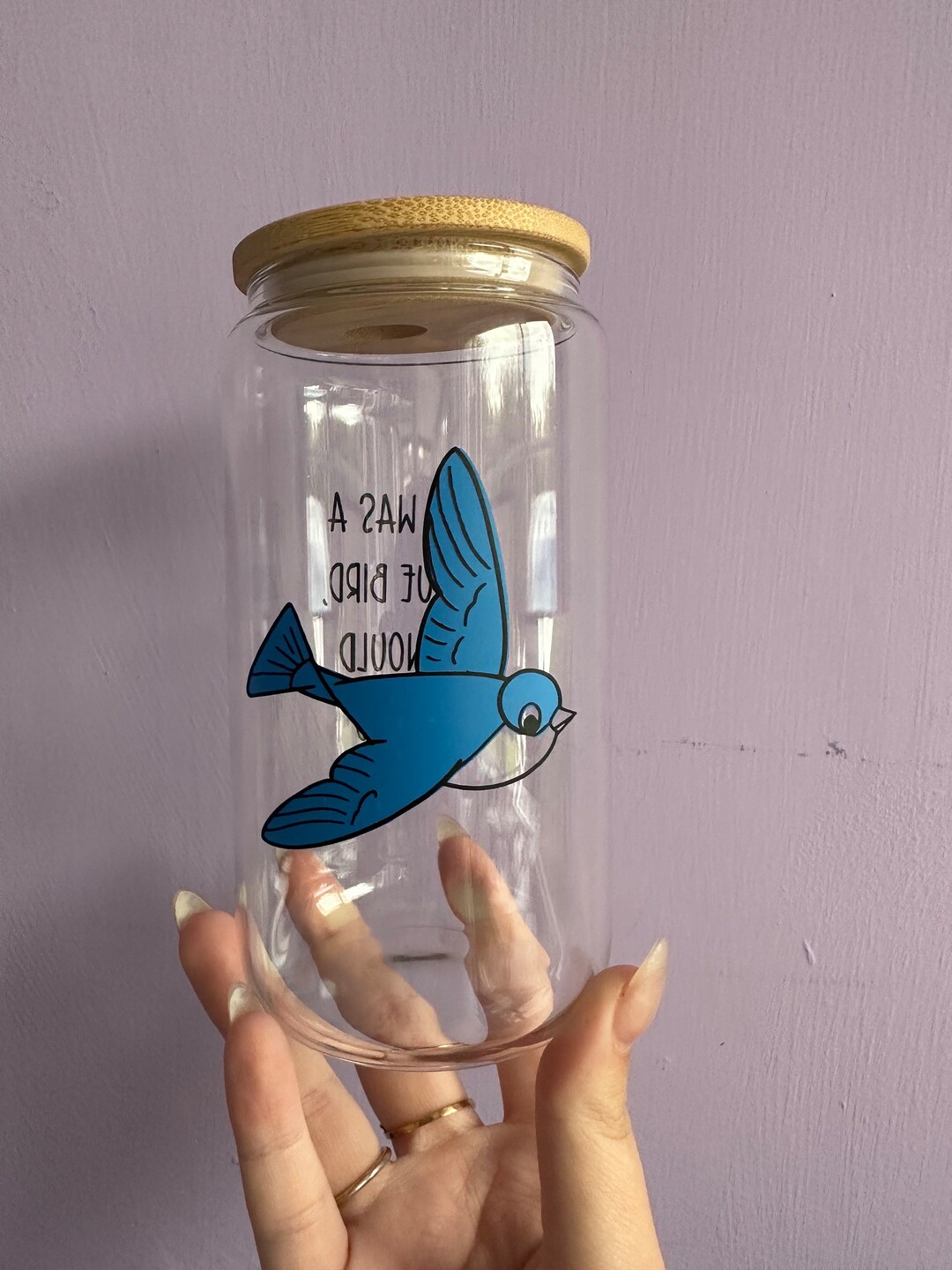 Harry Styles Daylight Blue Bird Can Glass - Etsy UK