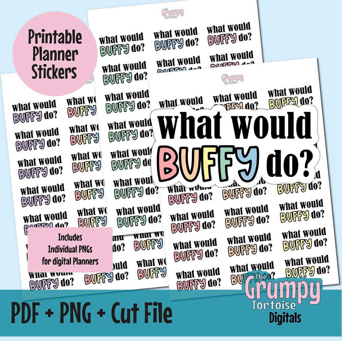Fandom Printable Planner Stickers I Pastel Buffy I Digital Stickers I ...