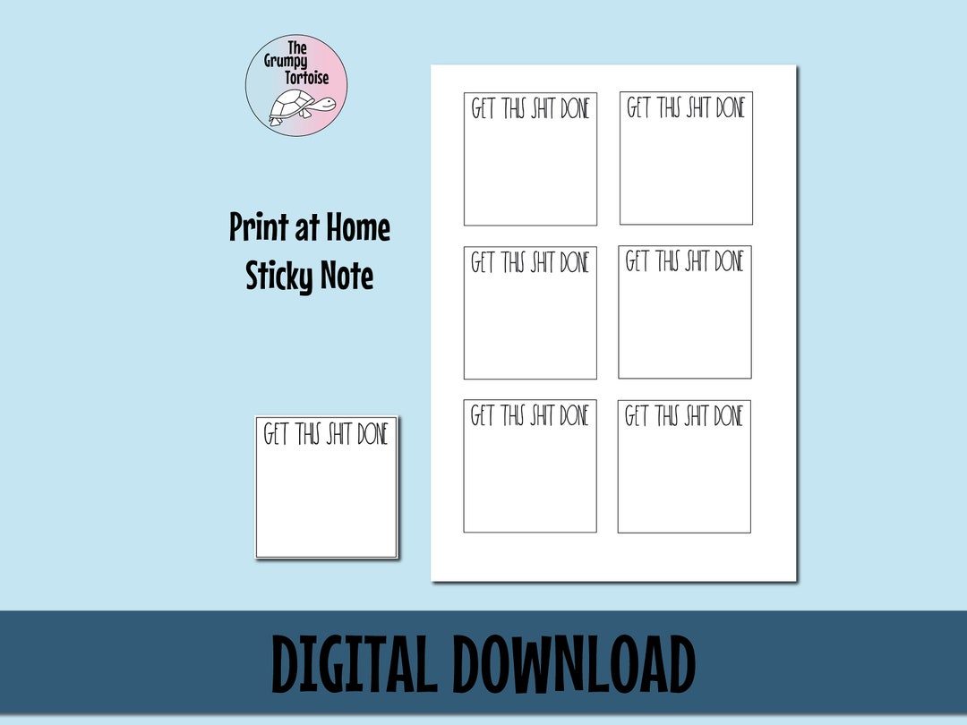 Printable Sweary Sticky Notes Instant Download Sticky Notes Digital - Etsy