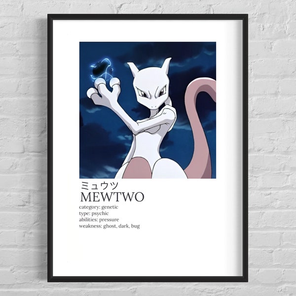 Mewtwo Poster - Etsy