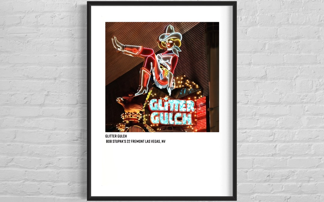 Retro Neon Sign Poster Glitter Gulch - Etsy Canada
