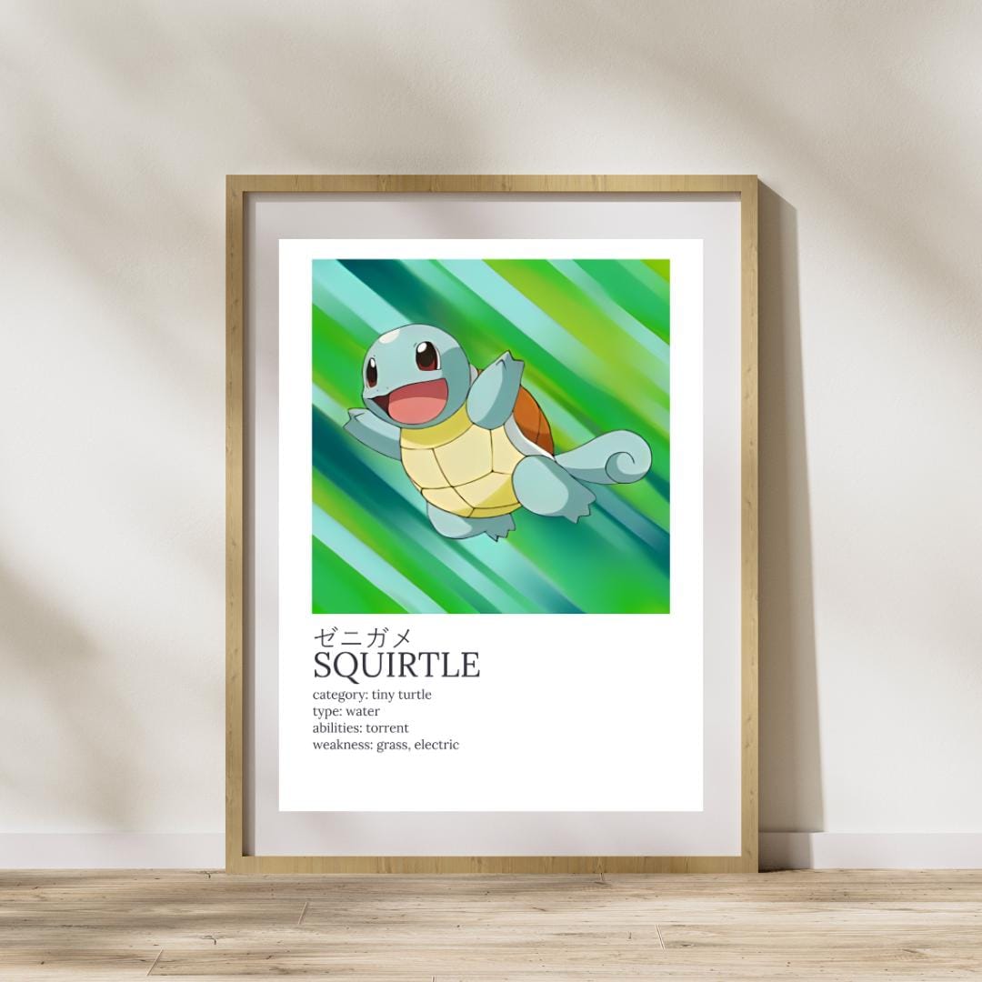Squirtle Poster Poster, Anime Print, Japanese Poster, Fun Aesthetic ...