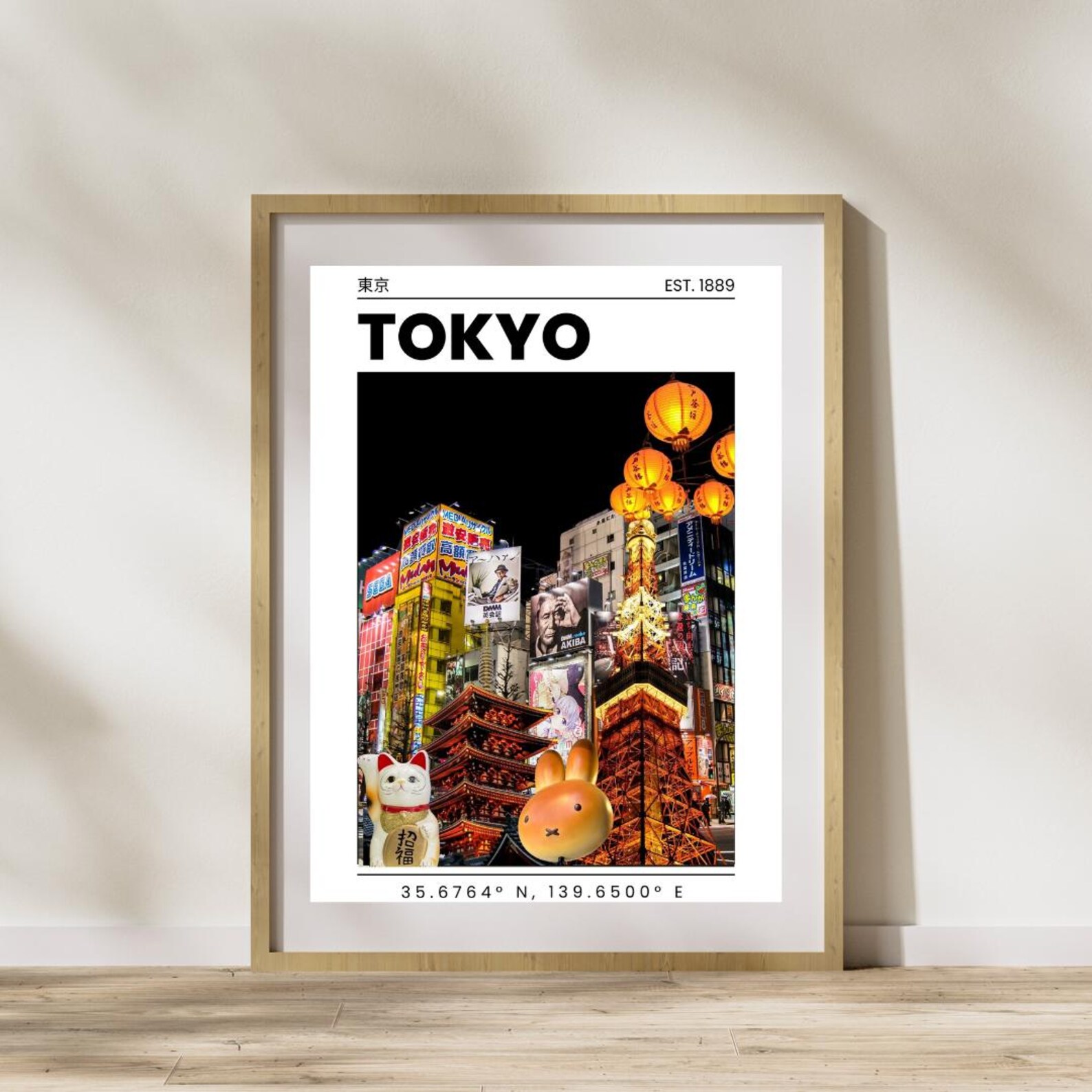Tokyo Poster | Tokyo Collage Print | Travel Poster | Japan Longitude ...