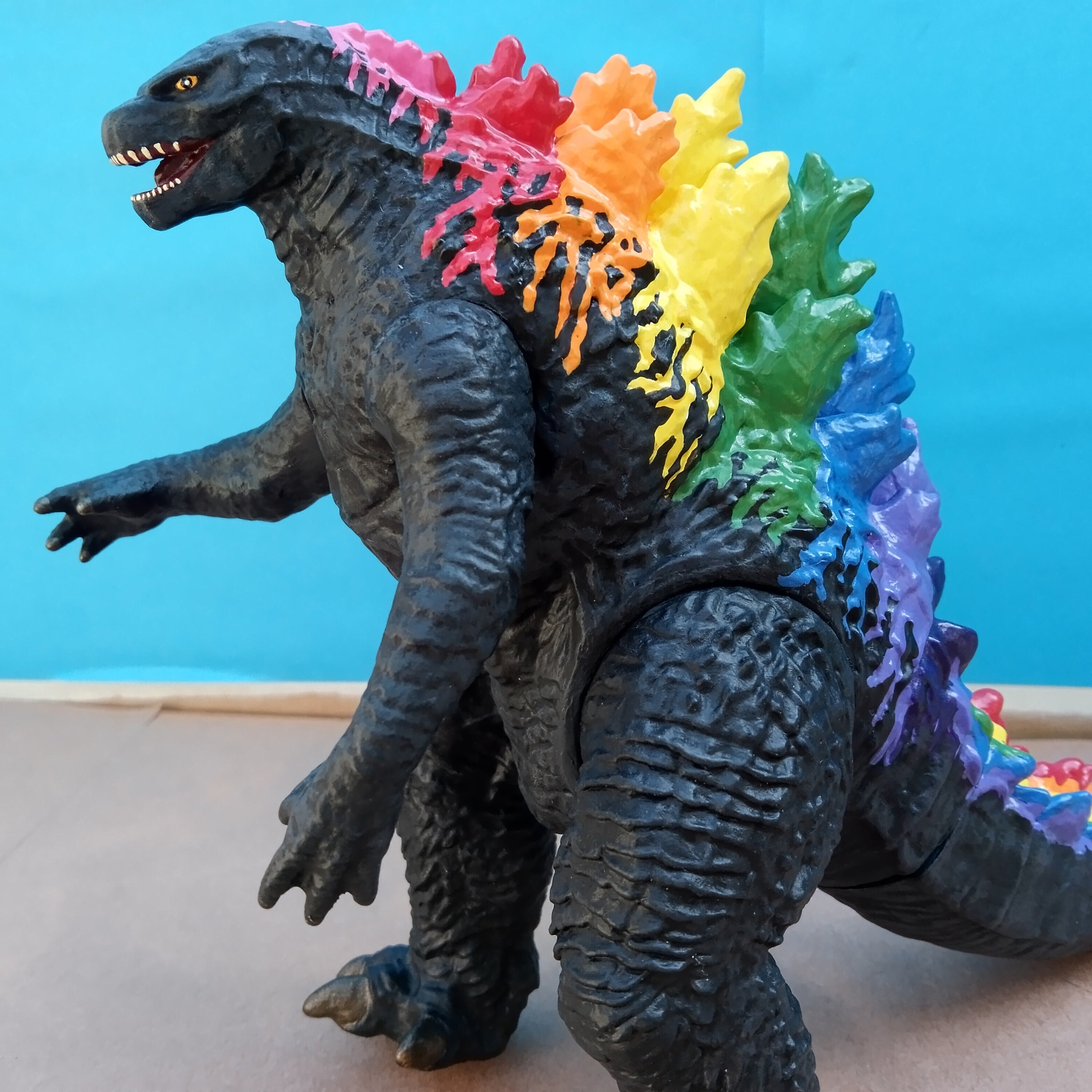 Rainbow Godzilla Custom 6 Figure Repaint 2019 Godzilla King of the ...