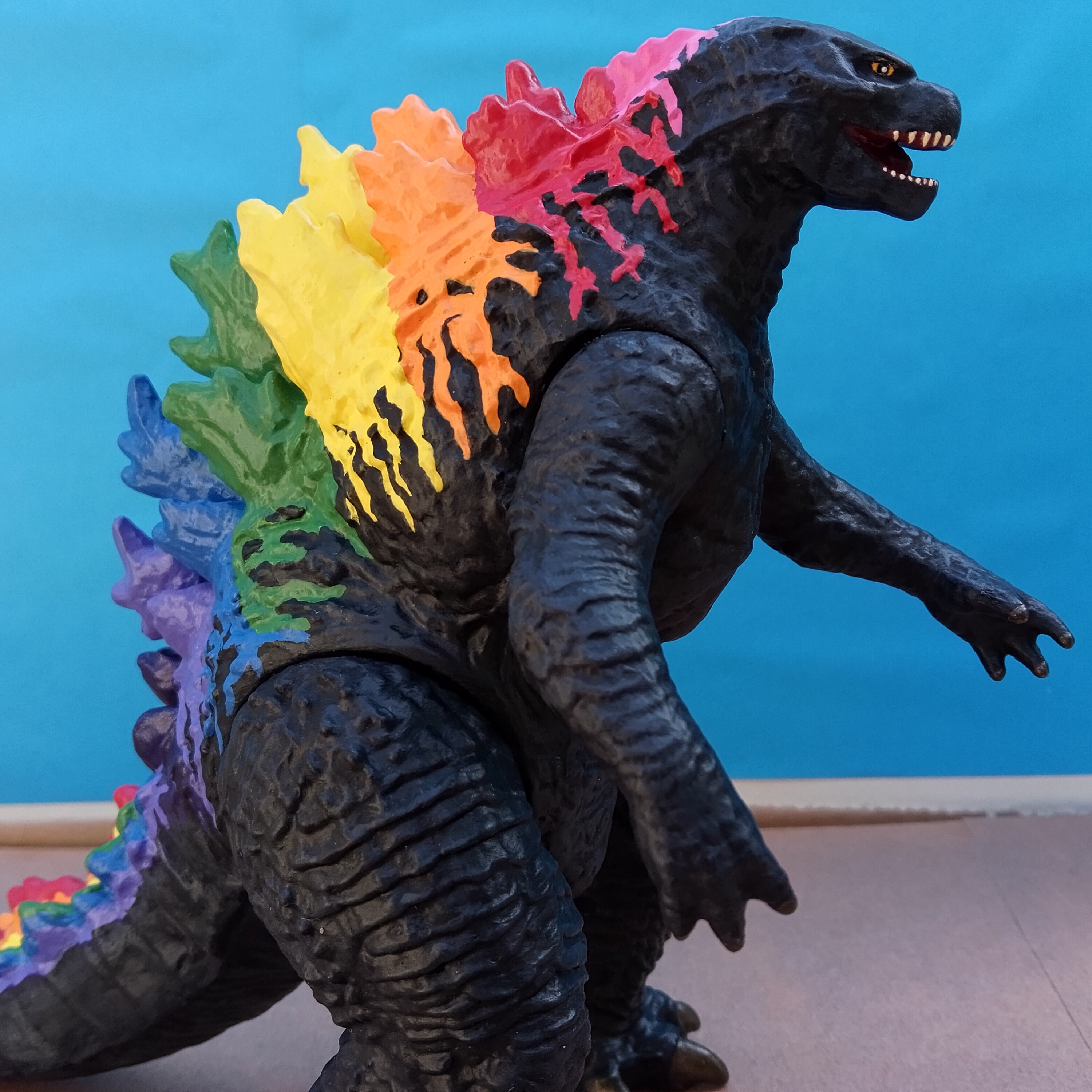 Rainbow Godzilla Custom 6 Figure Repaint 2019 Godzilla King of the ...