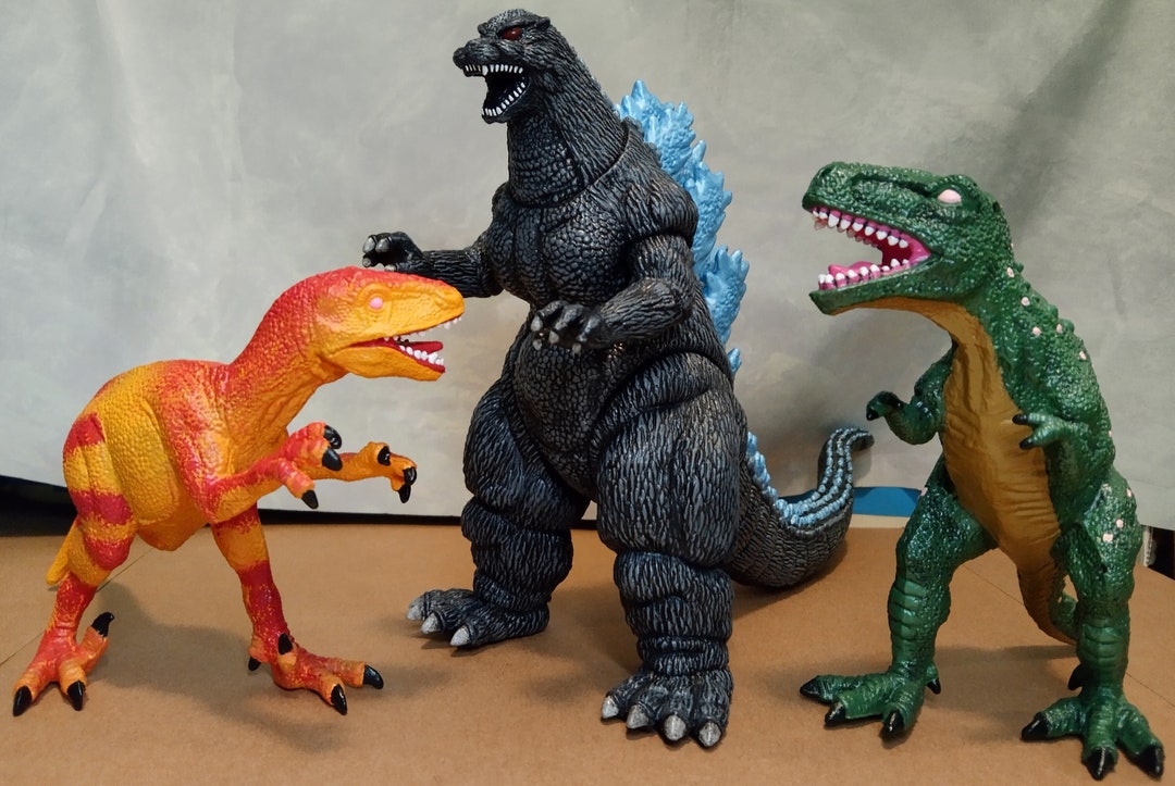 Godzilla Vs. Dinosaurs Custom Repaint Figure Set Inspired by - Etsy