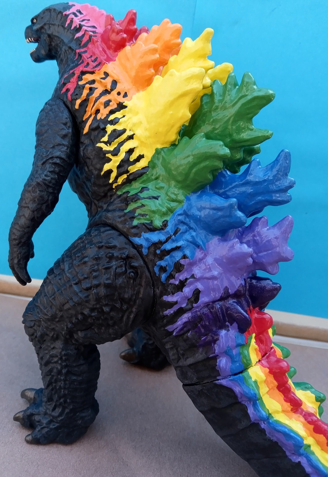 Rainbow Godzilla Custom 6 Figure Repaint 2019 Godzilla King of the ...