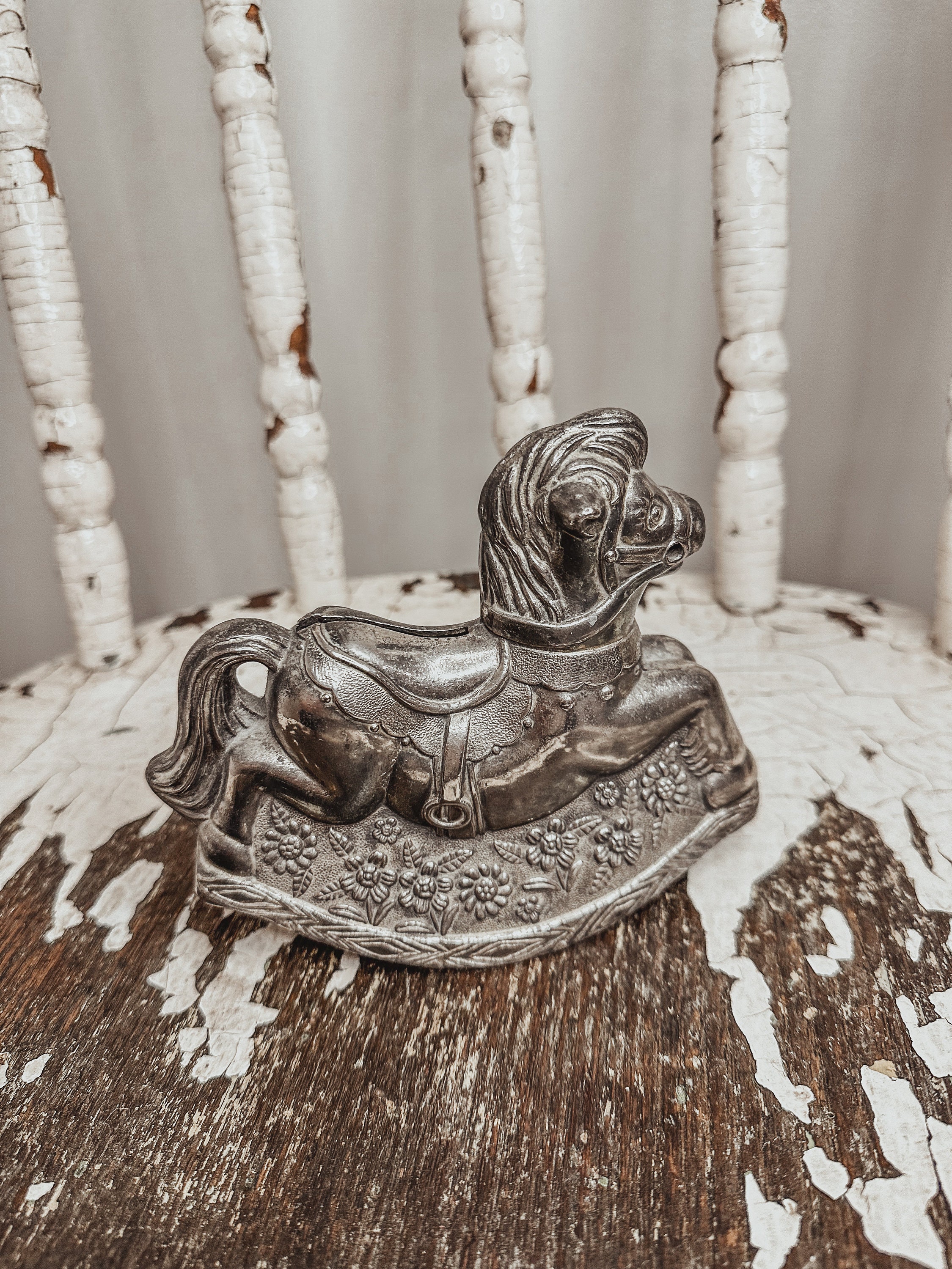 Vintage Leonard Italy Silver-plated Rocking Horse Coin Bank - Etsy