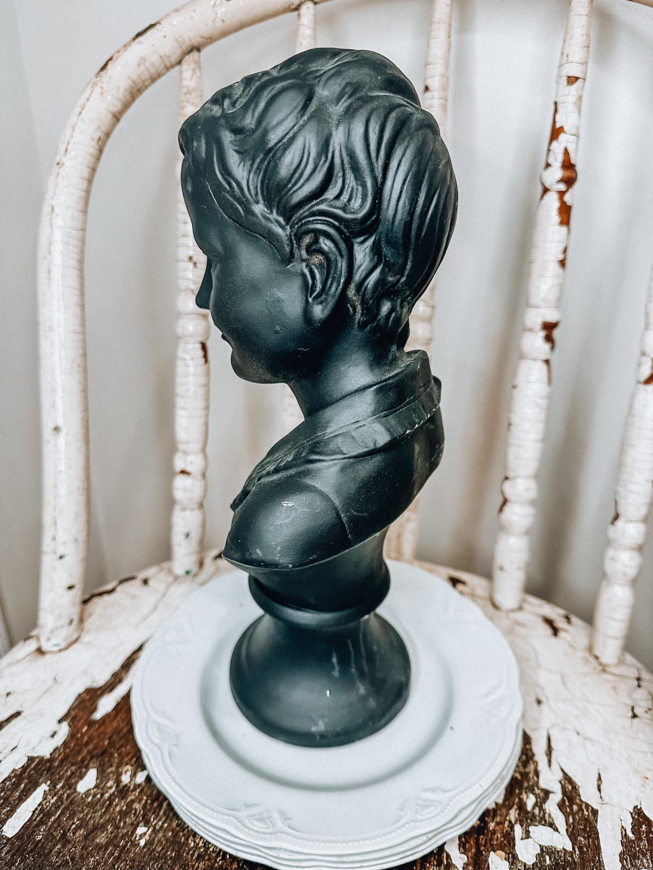 Vintage Girl Bust in Black - Etsy