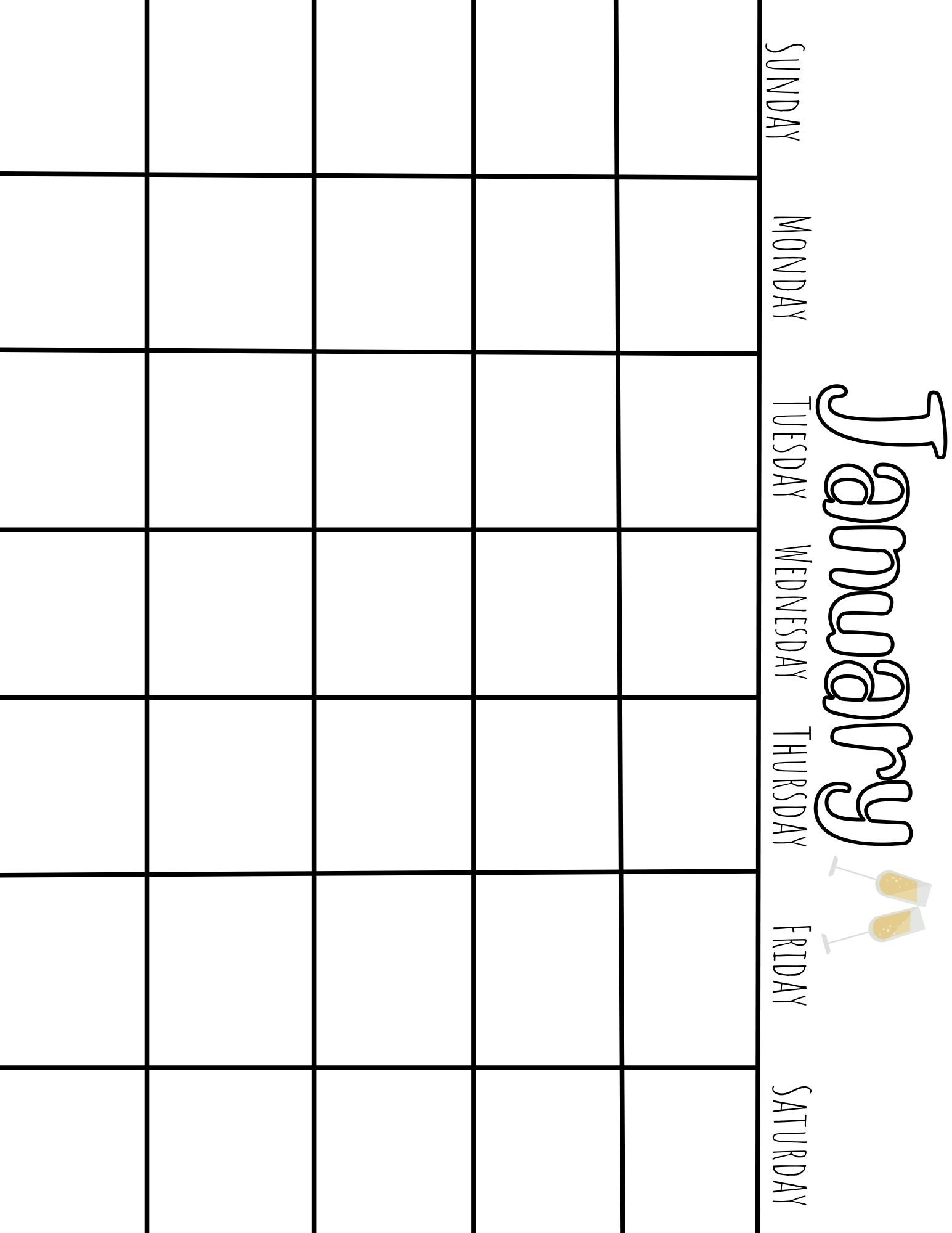 12 Month Printable Calendar - Etsy
