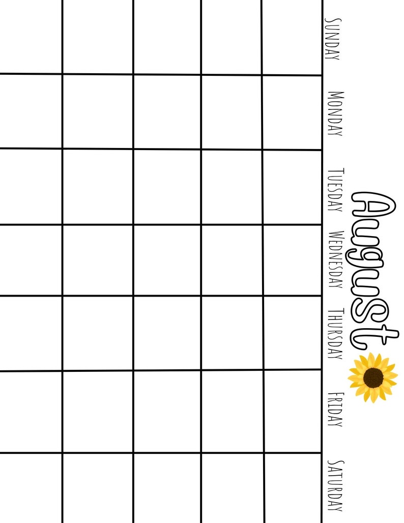 12 Month Printable Calendar - Etsy