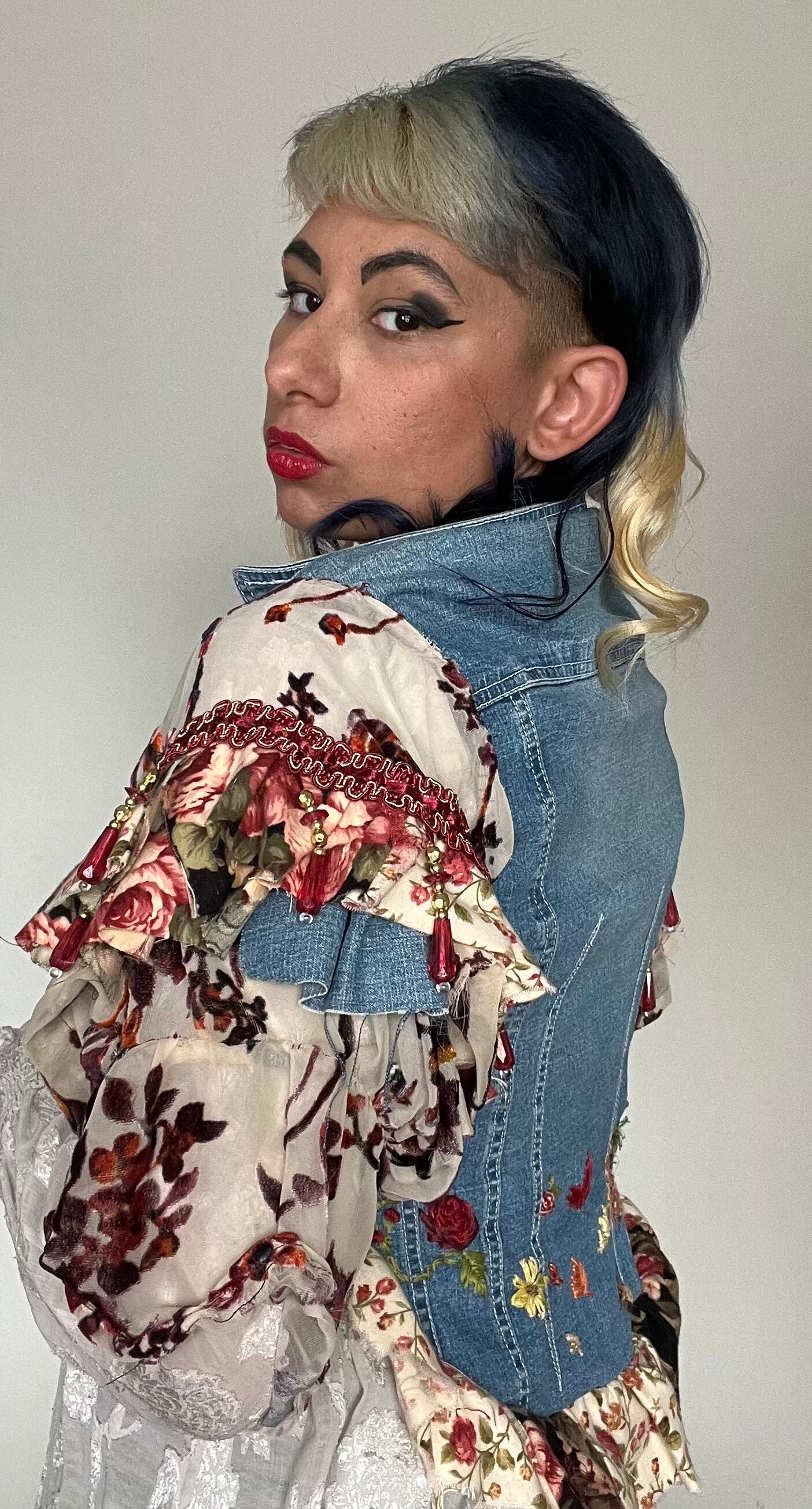Rustic Autumn Denim Embroidered Jacket - Etsy