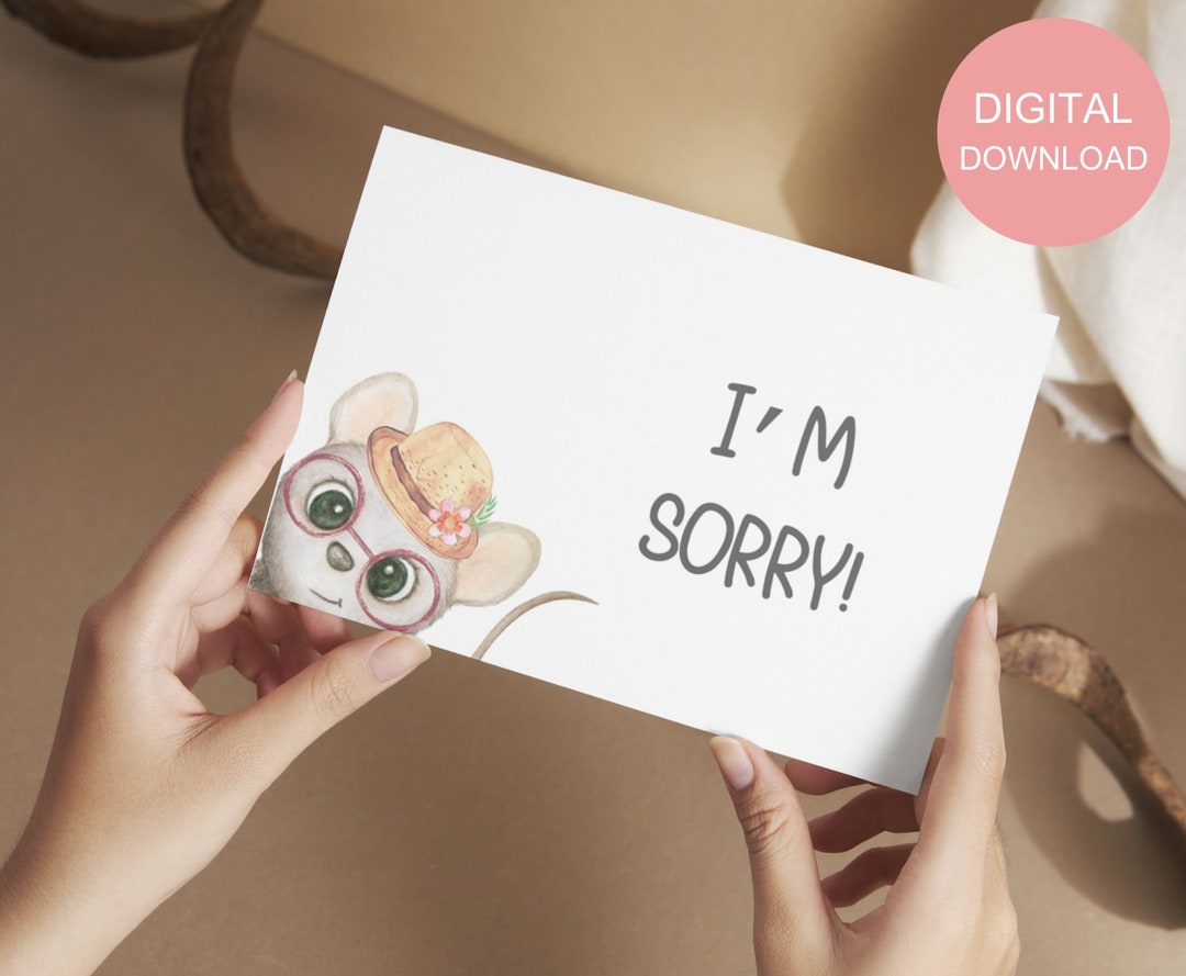 Printable Cute I'm Sorry Card, Digital Download Sorry Card for ...