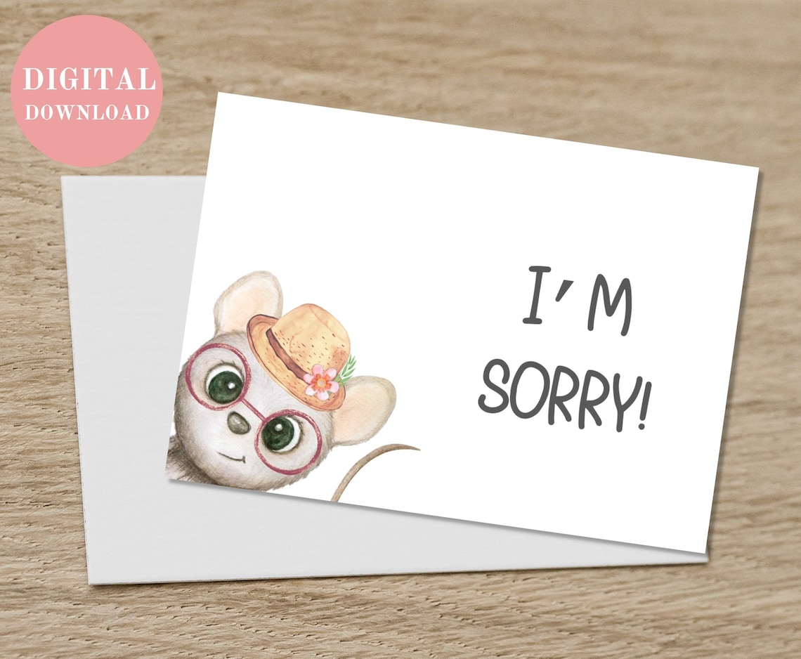 Printable Cute I'm Sorry Card, Digital Download Sorry Card for ...
