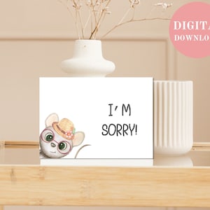 Printable Cute I'm Sorry Card, Digital Download Sorry Card for ...