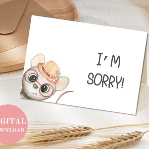 Printable Cute I'm Sorry Card, Digital Download Sorry Card for ...
