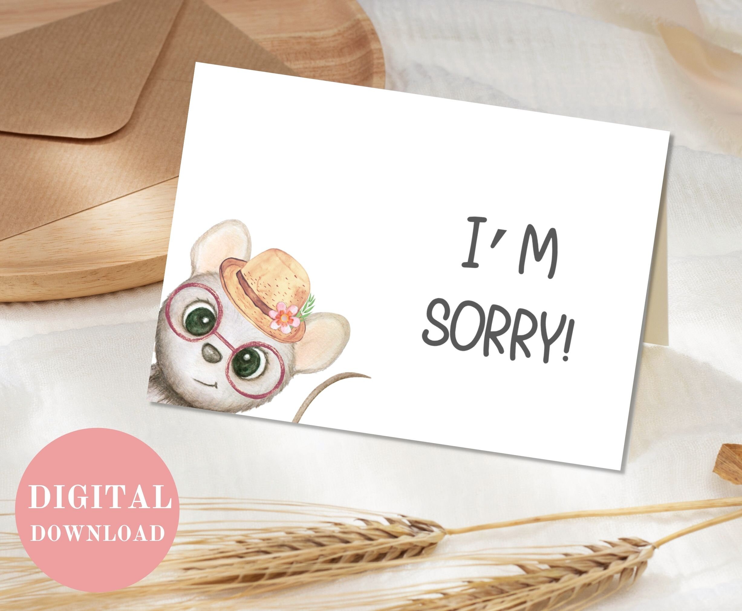 Printable Cute I'm Sorry Card, Digital Download Sorry Card for ...