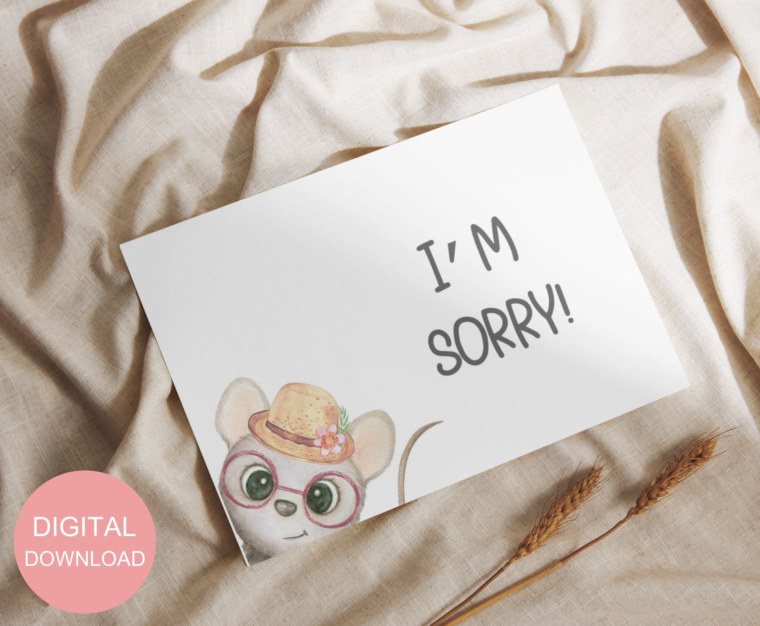 Printable Cute I'm Sorry Card, Digital Download Sorry Card for ...