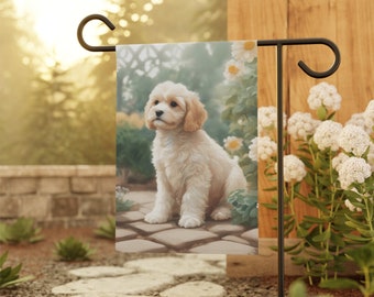 Dog Garden & House Banner Cavapoo Flower Garden Banner Gift for ...