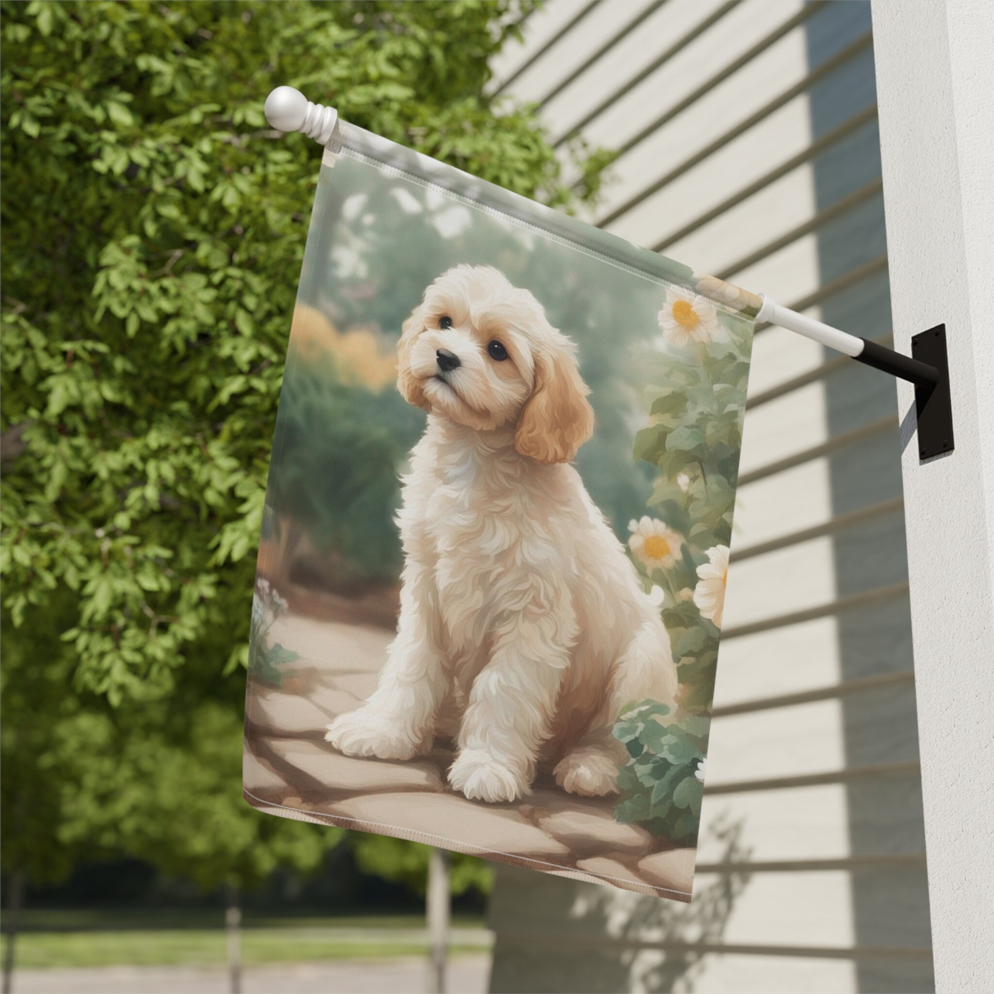 Dog Garden & House Banner Cavapoo Garden Banner Gift for Gardener - Etsy