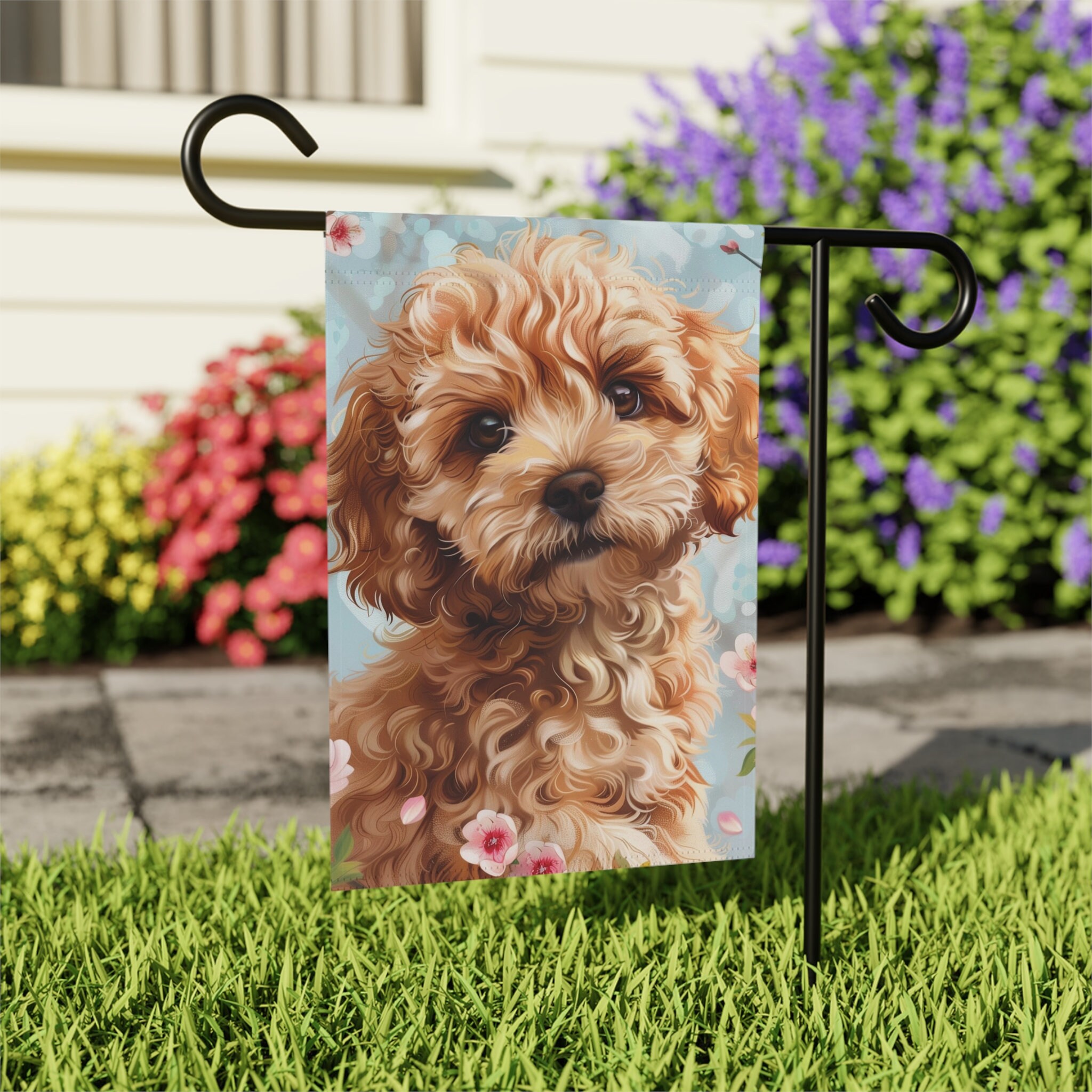Spring Season Dog Garden & House Banner Cavapoo Garden Banner Gift for ...