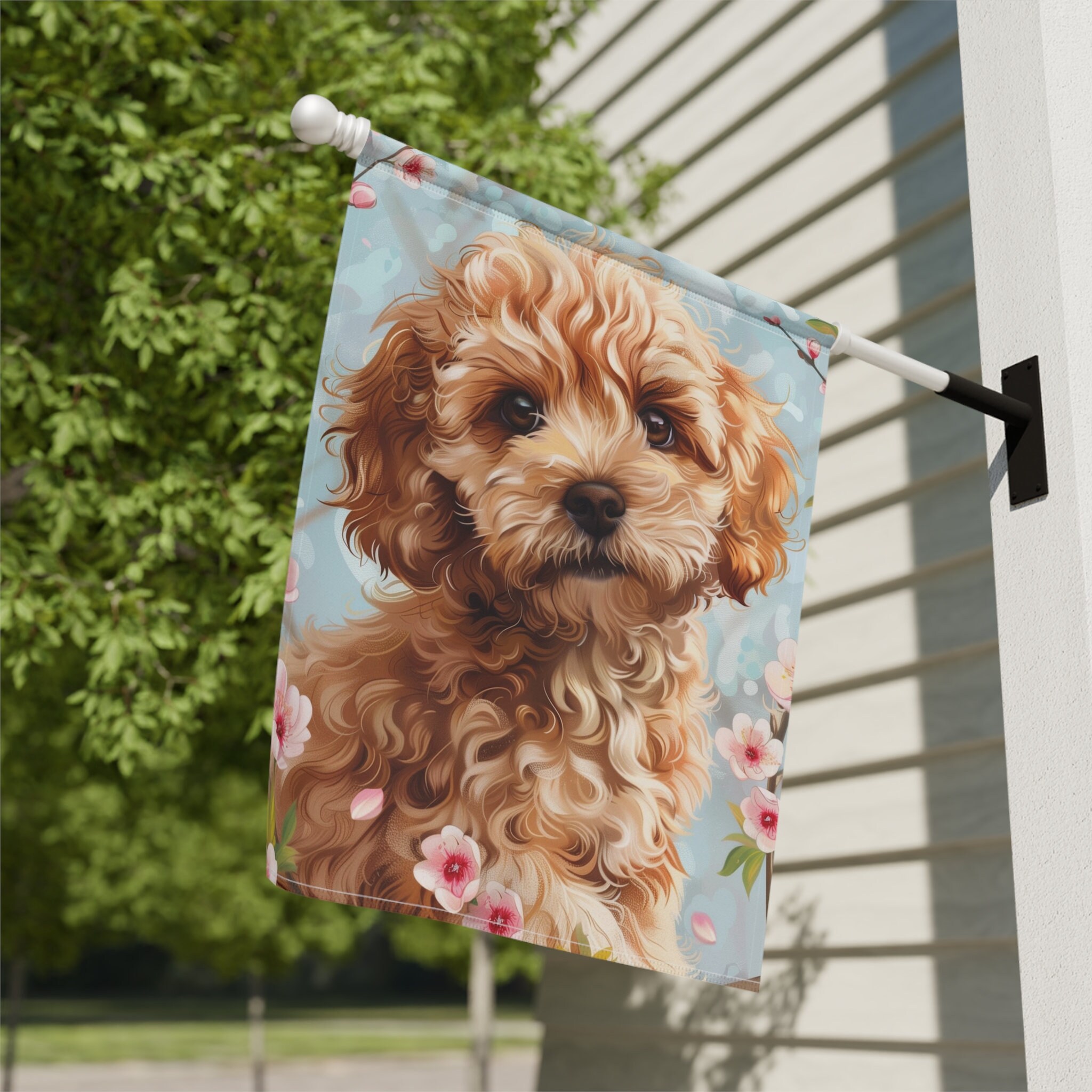 Spring Season Dog Garden & House Banner Cavapoo Garden Banner Gift for Gardener - Etsy