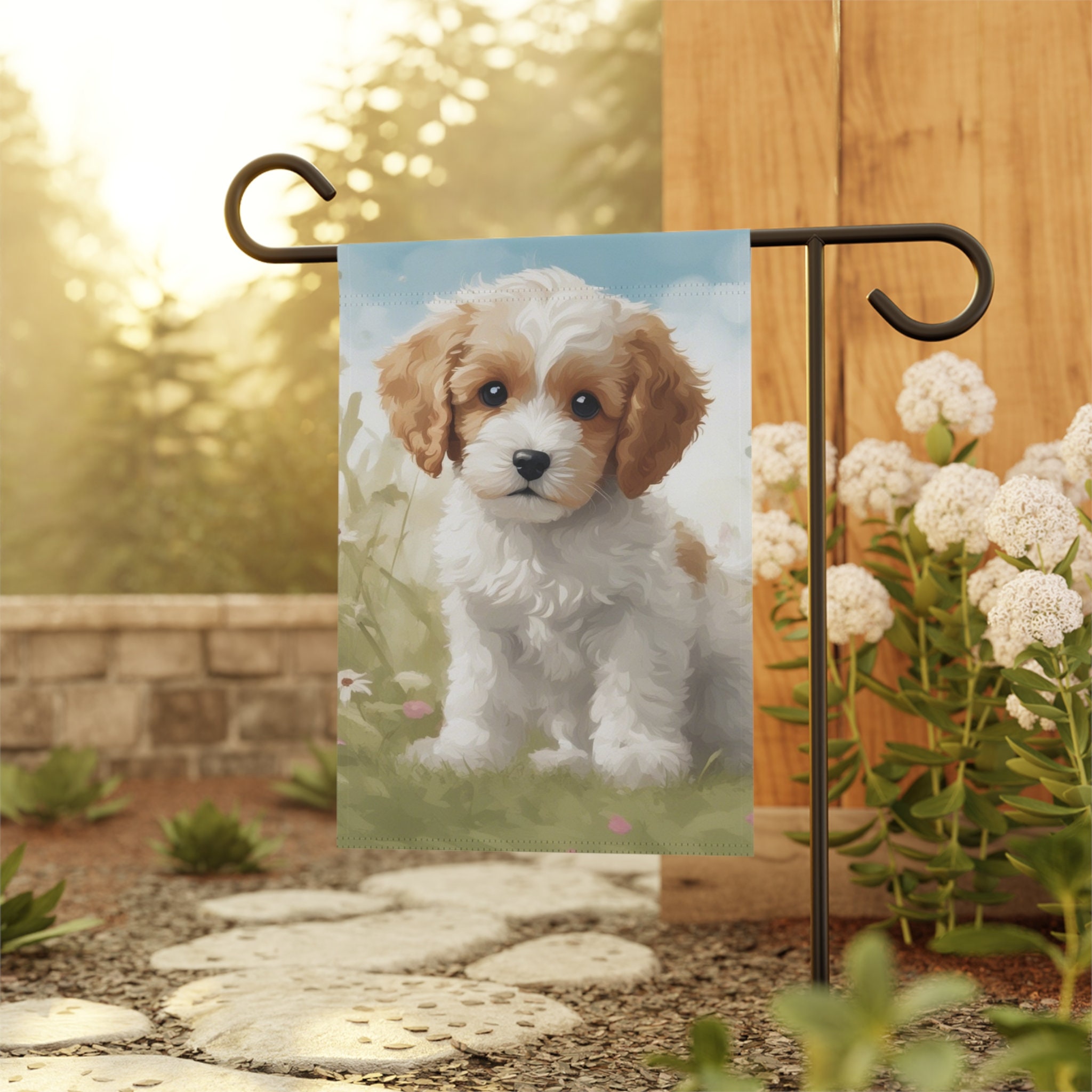 Dog Garden & House Banner Cavapoo Garden Banner Gift for Gardener - Etsy