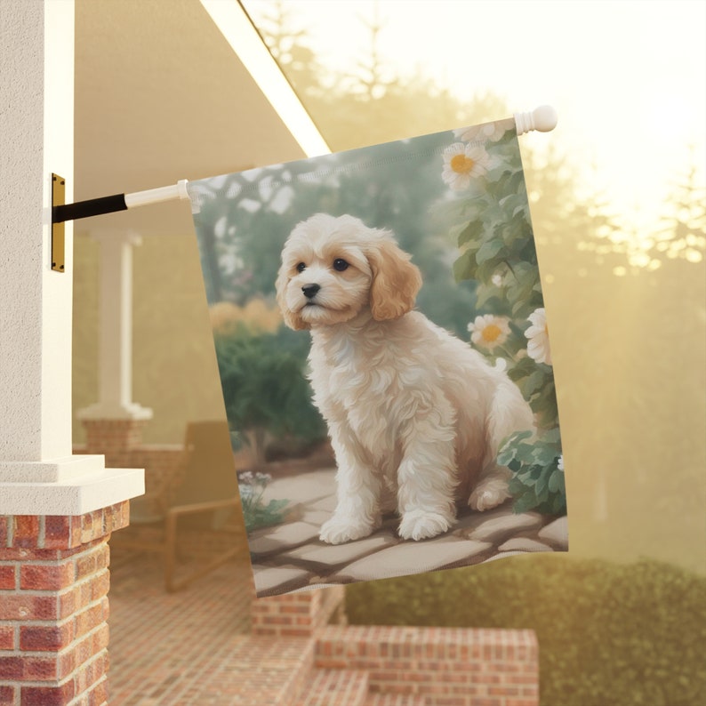 Dog Garden & House Banner Cavapoo Garden Banner Gift for Gardener - Etsy