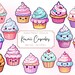 Cute Kawaii Cupcakes Bundle Digital Download - Yummy Pastel Color ...