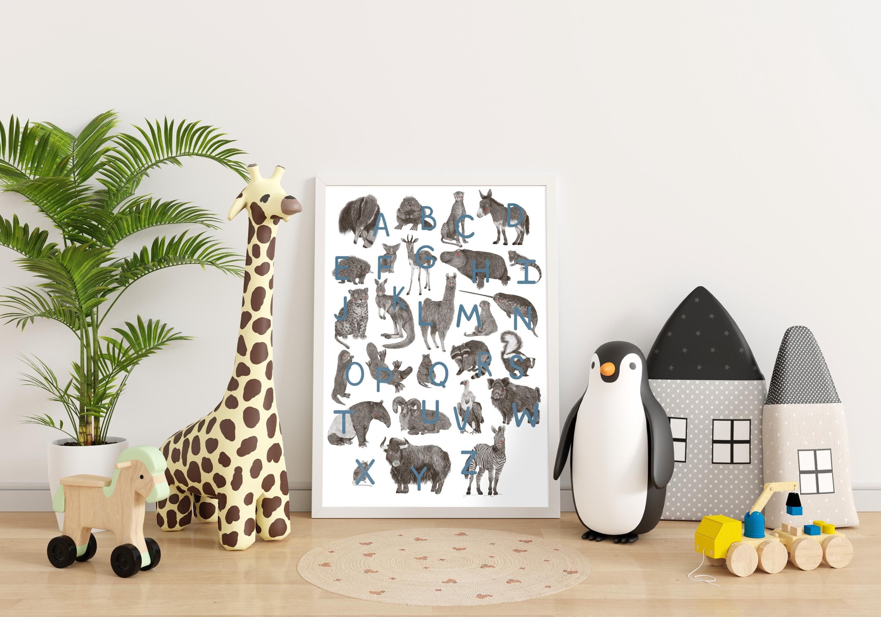 ABC Poster | English Animal Alphabet A2 - Etsy