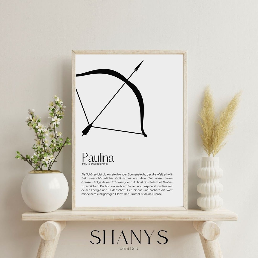Zodiac Poster With Name Personalized Sagittarius Birthday - Etsy
