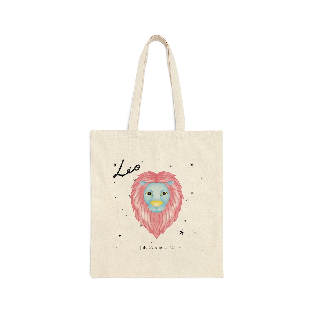 Leo Zodiac Sign Tote Bag Natural Canvas Tote Bag 100% Cotton - Etsy